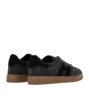 Hogan H" Detail Denim Effect Suede Sneakers