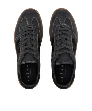 Hogan H" Detail Denim Effect Suede Sneakers