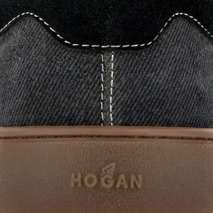 Hogan H" Detail Denim Effect Suede Sneakers
