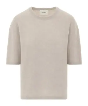 LISA YANG Brushed Cashmere Short Sleeve Knit Top