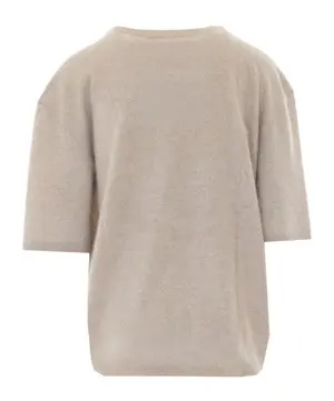 LISA YANG Brushed Cashmere Short Sleeve Knit Top