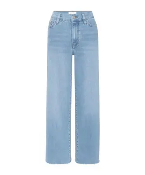 FRAME Raw-edge Wide-leg Jeans - Blue