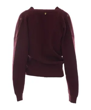DONDUP V-neck Knitted Cardigan With Tie-waist