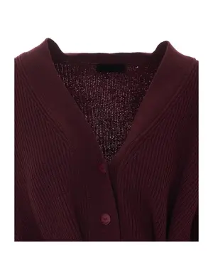 DONDUP V-neck Knitted Cardigan With Tie-waist
