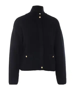 Liu Jo Textured High-neck Knitted Jacket
