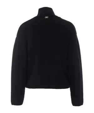 Liu Jo Textured High-neck Knitted Jacket
