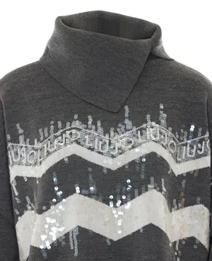 Liu Jo Sequined Intarsia Knitted Sweater