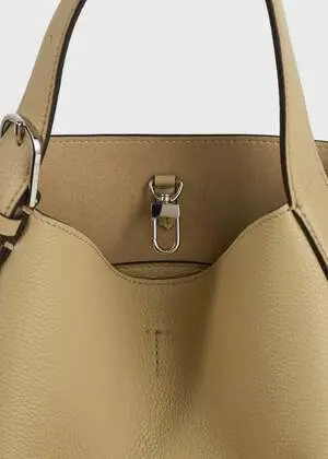 TOTEME Belted Grained-leather Tote