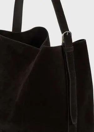 TOTEME Belted Suede Tote - Espresso