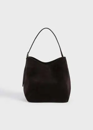 TOTEME Belted Suede Tote - Espresso