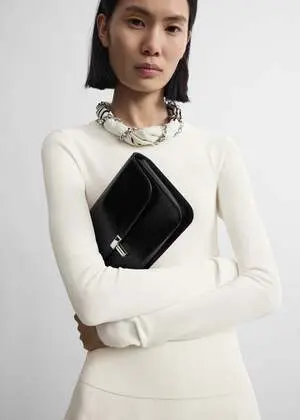 TOTEME T-lock Grained-patent Crossbody