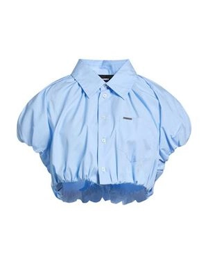 Dsquared2 DSQUARED2 Cropped Poplin Shirt With Puff Sleeves Blue