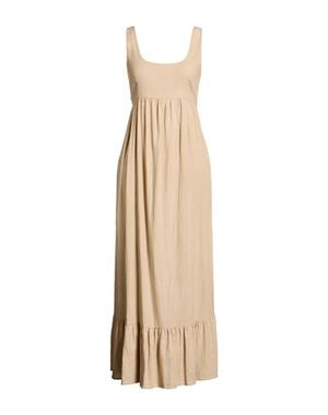 COMPAGNIA ITALIANA Maxi Dress Size Linen, Viscose - Beige