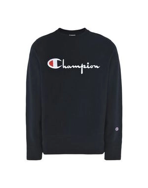Champion Crewneck Sweatshirt Logo Man Sweatshirt Black Size M Cotton Blue