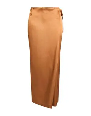 ALYSI Chocolat Maxi Skirt Rust Size Viscose, Virgin Wool, Cotton