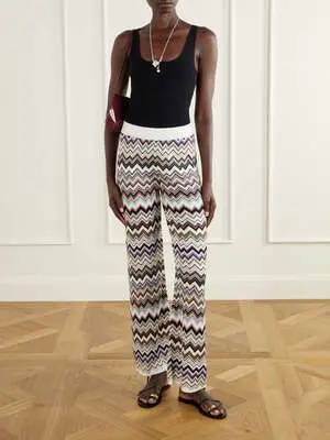 Missoni Striped Crochet-knit Straight-leg Pants