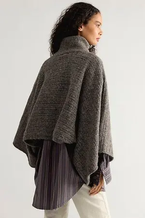 Free People Phoebe Poncho - Charcoal