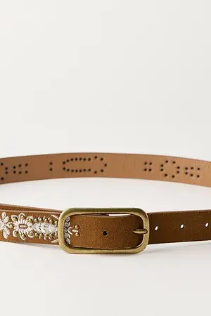 Free People Blossom Suede Belt - Cognac