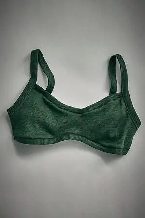 Free People Throw On Ribbed Bralette - Dark Green