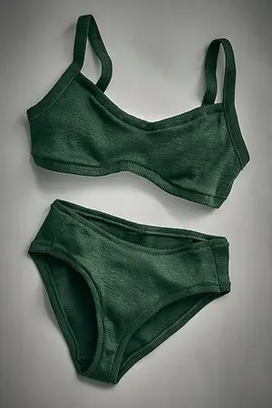 Free People Throw On Ribbed Bralette - Dark Green
