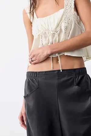 Free People Vegan Leather Pull-on Pants