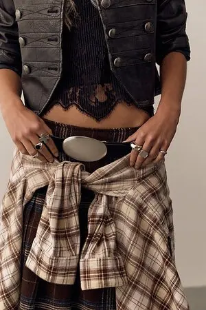 Free People Hannah Chunky Ring Set - Silver/light Hematite