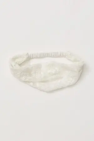 Free People Xl Solana Lace Headband - Ivory