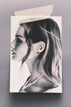 LOCAL ECLECTIC Moonstone Flatback Earrings - Gold
