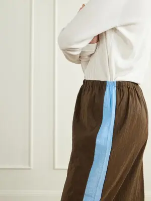 LA LIGNE Colby Recycled Crinkled-shell Wide-leg Pants - Brown