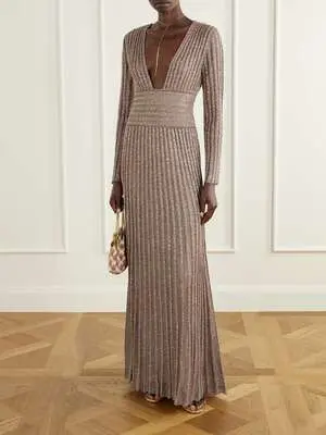 Missoni Ribbed Metallic Crochet-knit Maxi Dress