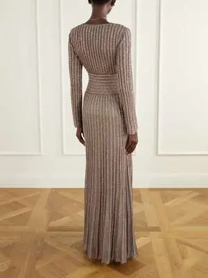 Missoni Ribbed Metallic Crochet-knit Maxi Dress