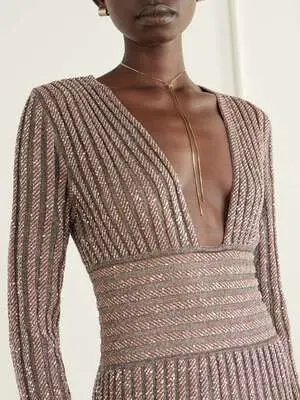 Missoni Ribbed Metallic Crochet-knit Maxi Dress