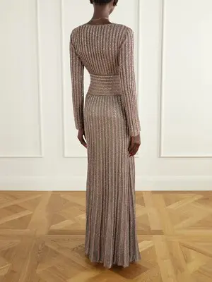 Missoni Ribbed Metallic Crochet-knit Maxi Dress