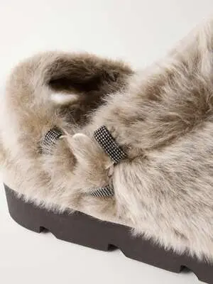 Brunello Cucinelli Monili-detailed Shearling Slip-ons