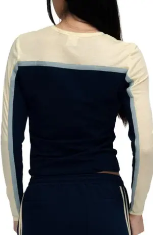 FIND ME NOW Raon Contrast Stripe Knit Top