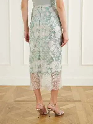 Costarellos Tamlin Sequin-embellished Lace Midi Skirt