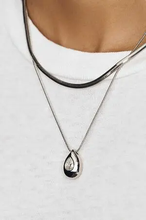 Anthropologie Crystal Teardrop Pendant Necklace