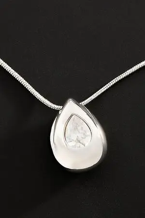 Anthropologie Crystal Teardrop Pendant Necklace