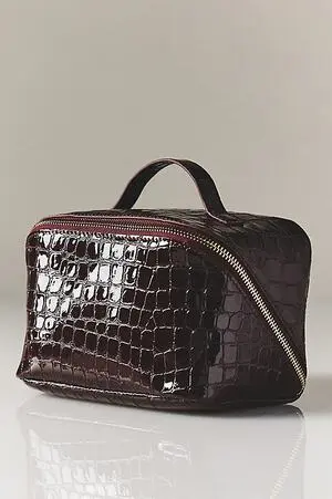 Anthropologie Top Handle Croc Cosmetic Bag