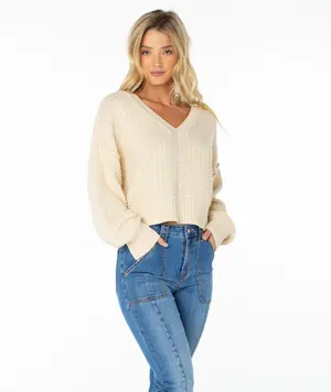 Roxy Study Hall Sweater - Parchment Solid