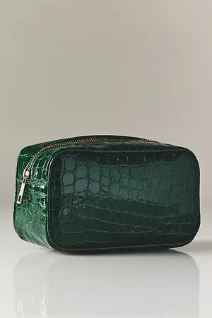 Anthropologie Rectangle Croc Cosmetic Bag