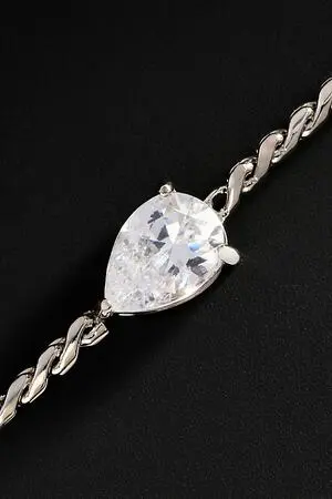 Anthropologie Demi-fe Pear Crystal Bracelet - Silver