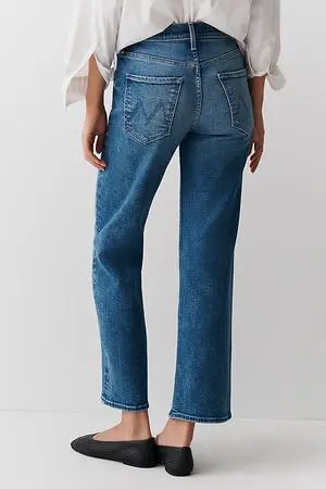 MOTHER Rambler Mid-rise Straight Zip Flood Jeans