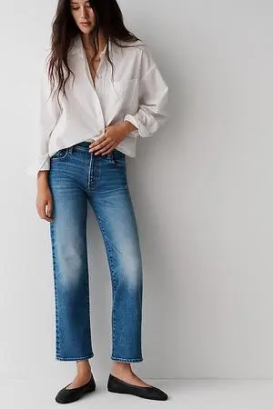 MOTHER Rambler Mid-rise Straight Zip Flood Jeans