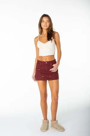 Roxy Reel Life Mini Skirt - Port Solid