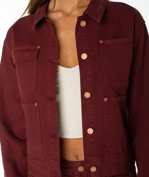 Roxy Cropped Jacket - Port Solid