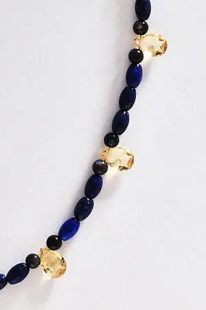 Anthropologie Mixed Beaded Necklace - Blue