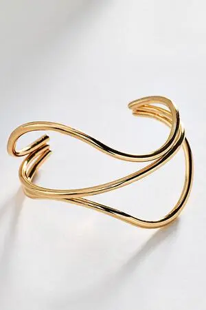 Anthropologie Wavy Cuff Bracelet - Gold