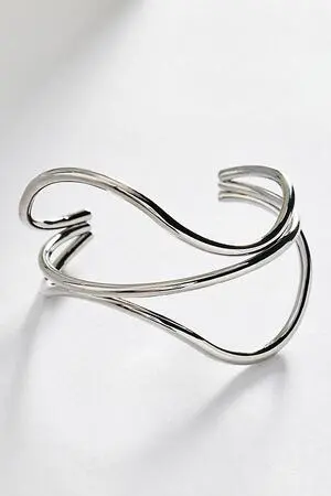 Anthropologie Wavy Cuff Bracelet - Silver
