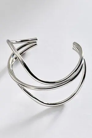 Anthropologie Wavy Cuff Bracelet - Silver